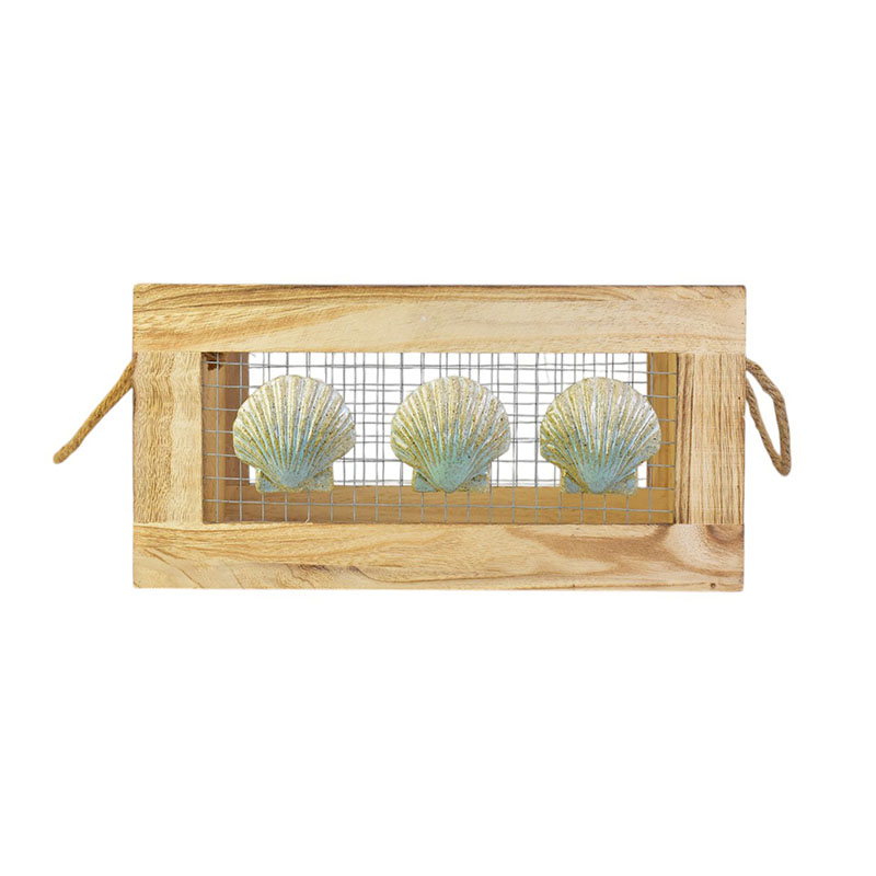 Caixa com Grade e Concha G em Madeira - Casa Náutica