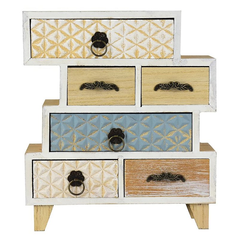 Mini Gaveteiro 6 Gavetas Alice - Casa Náutica