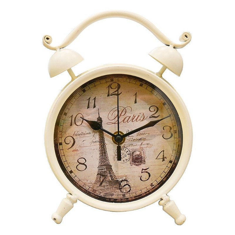 Relógio Retrô Branco em Metal - Casa Náutica