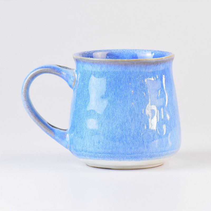 Caneca Glazura Azul Claro em Cerâmica 300ml - Casa Náutica