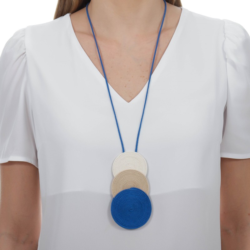 Colar Design Natural mandala fios de algodão tricolor CO 1434 - Muzazen ...