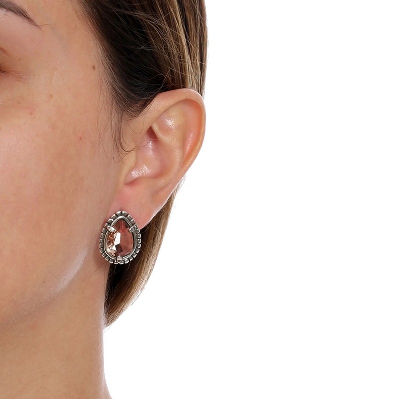 Brinco Estela Geromini gota cristal light peach - Muzazen - Semijoias e ...