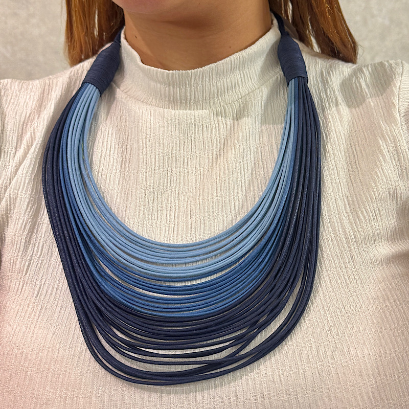 Colar Design Natural fios de algodão tricolor CO 1307 - Muzazen ...