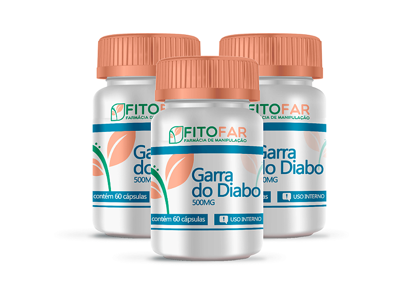 Garra do Diabo - 500MG - Kit 3 Potes - Fitofar Farmácia de Manipulação