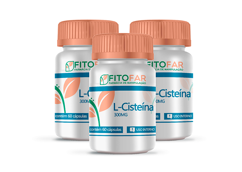 L-Cisteína - 300MG - Kit 3 Potes - Fitofar Farmácia de Manipulação