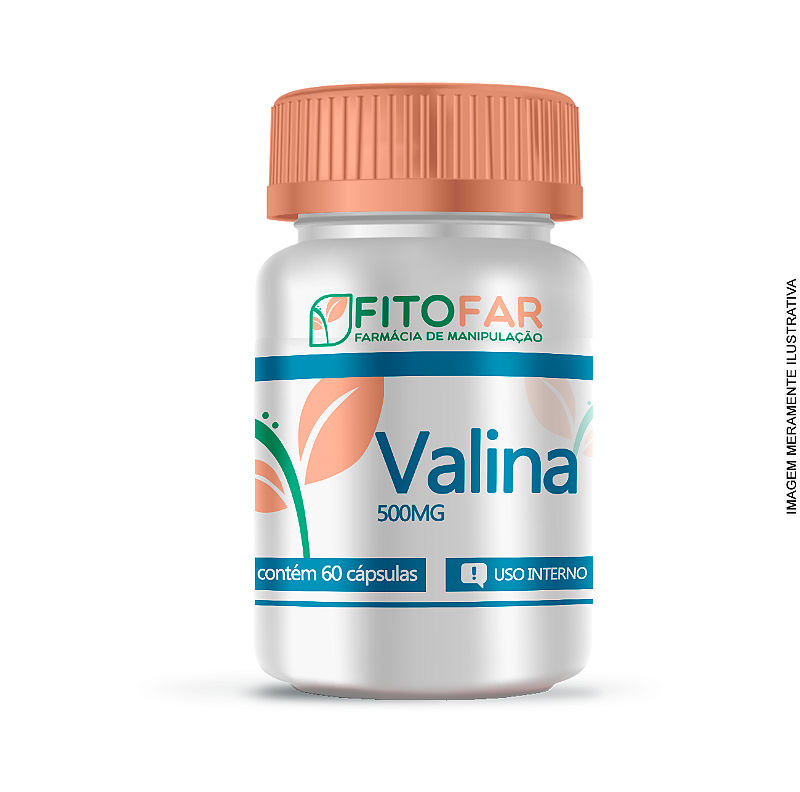 Valina 500MG - 60 Cápsulas - Fitofar Farmácia de Manipulação