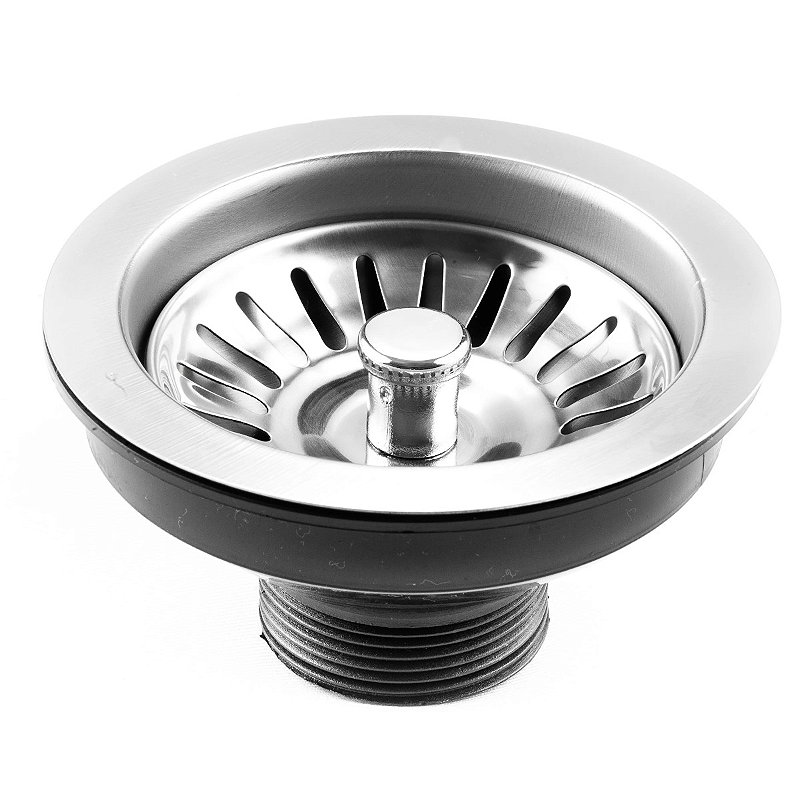 Válvula Pia Inox para cozinha cuba 3.1/2 pino cromado Padova - BluferShop - A Sua Loja!