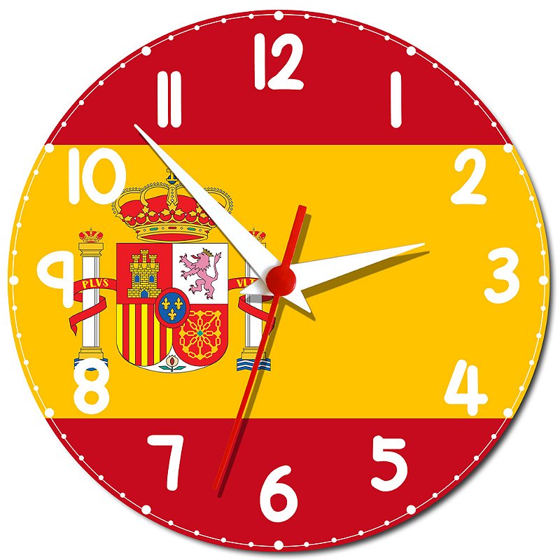 Relógio Decorativo de Parede Bandeira da Espanha Decoração - Gringo's ...