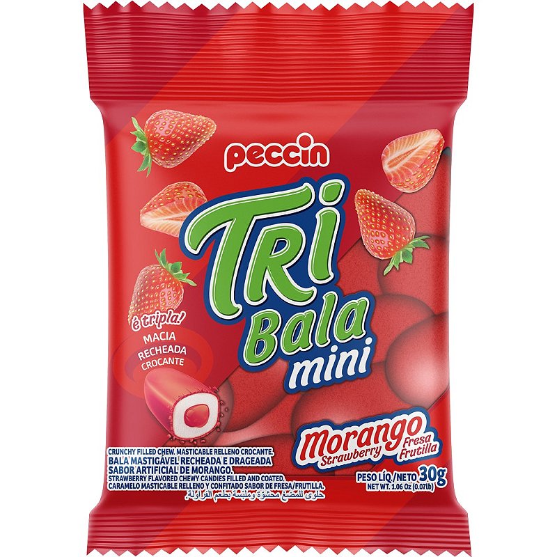 Bala Tribala Mini Morango 30 Gramas R.90182 Unidade - Recopel - Festas ...