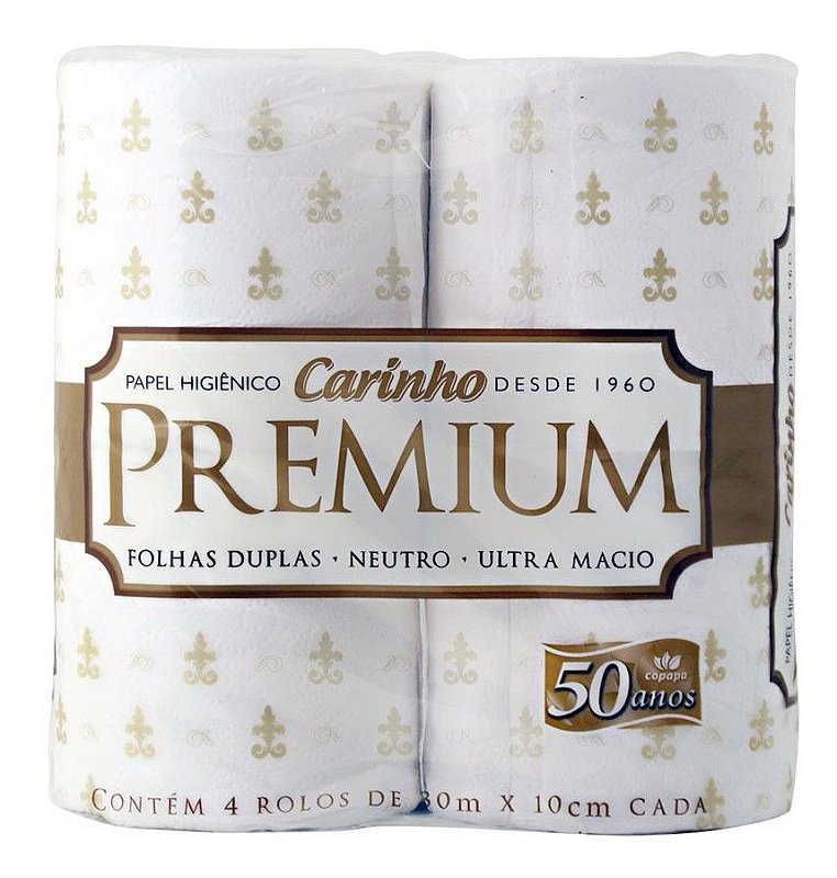 Papel Higiênico Carinho Premium Folhas Duplas Pacote 4 Rolos Com 30 ... Papel Higiênico Carinho Premium Folhas Duplas Pacote 4 Rolos Com 30 ...