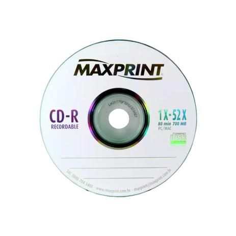 Cd-r 52x 700 Megabytes 80 Minutos Unidade - Recopel - Festas, Papelaria ...