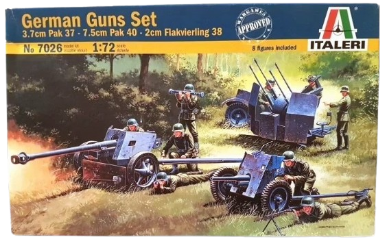 ITALERI - German Guns (3.7cm Pak 37 / 7.5cm Pak 40 / 2cm Flakvierling ...