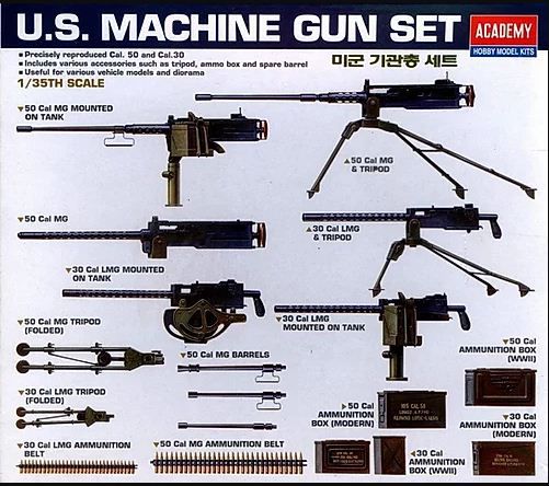 Academy - U.S. Machine Gun Set - 1/35 - HTC - MODELISMO