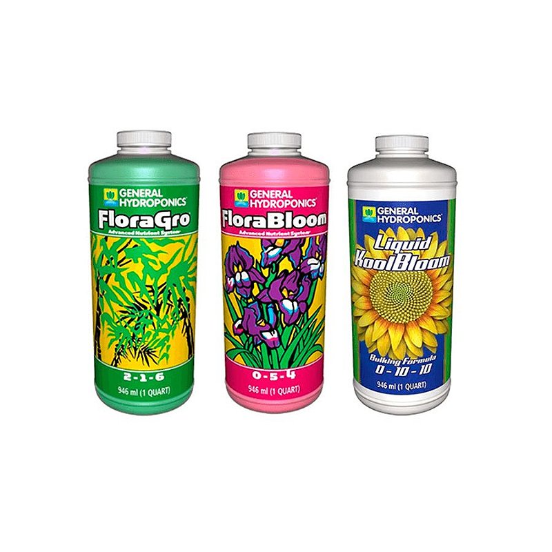 Kit FloraGro, FloraBloom, Liquid KoolBloom 946ml | GrowFert - GrowFert ...