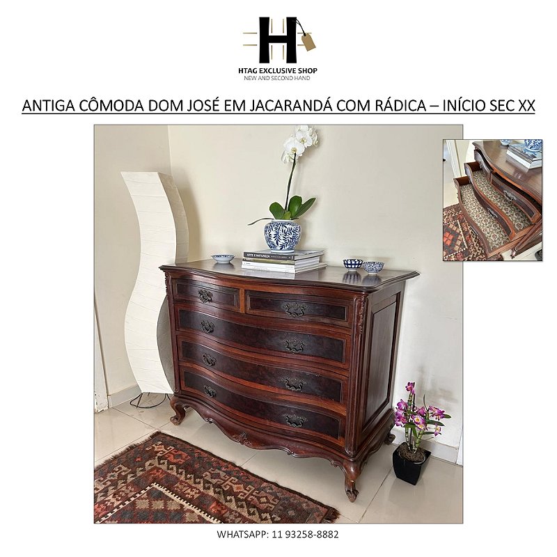 CÔMODA DOM JOSÉ EM JACARANDÁ E RÁDICA – INÍCIO SEC XX - HTAG EXCLUSIVE ...