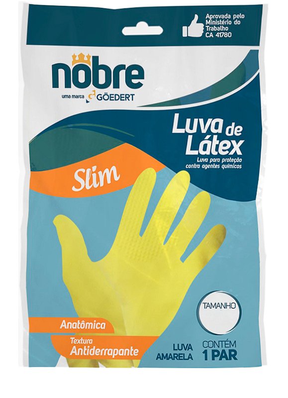 Luva Multiuso Latex Nobre Amarela | Essenza - Produtos de Limpeza ...