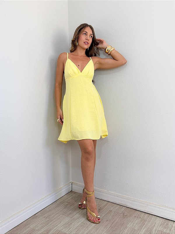 Vestido Alva Amarelo - Bella Chita
