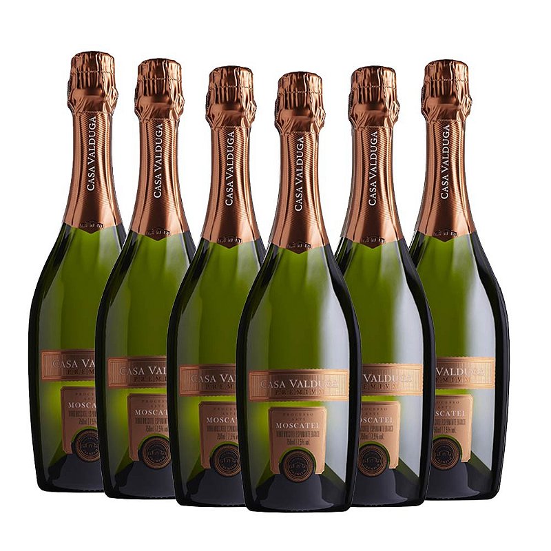 Espumante Premium Moscatel 750ml - Casa Valduga - Caixa com 06 unidades ...