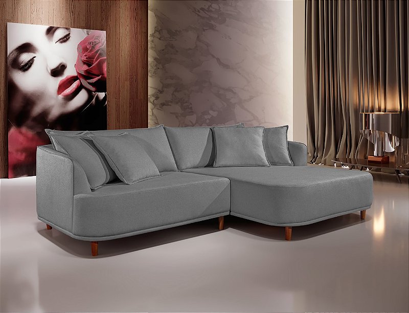 SOFÁ TOKYO C/ CHAISE - 4 LUGARES - 2,40 DE LARGURA - BI PARTIDO - LINHO ...