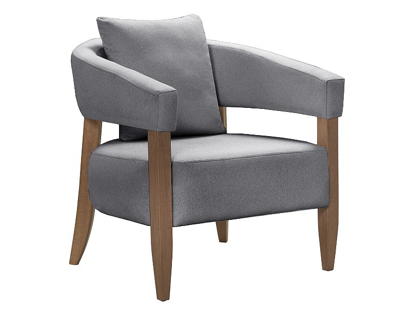 POLTRONA VALENTINA - LINHO CINZA - Casa Guido - Especialista em Móveis