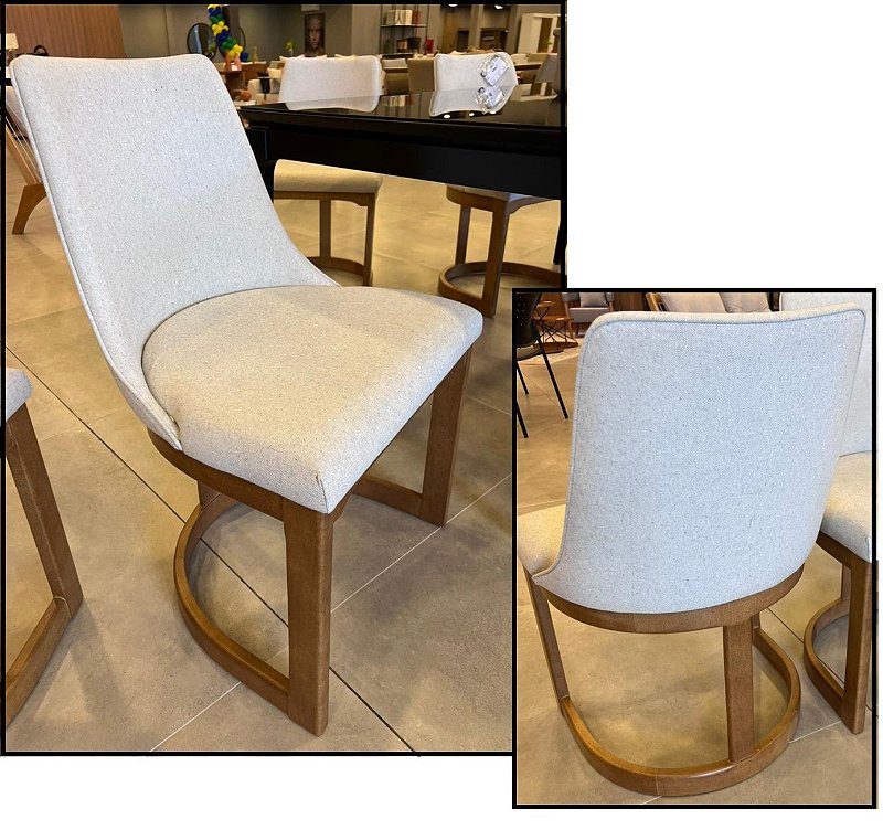 CADEIRA ALMA - MADEIRA MACIÇA - LINHO - Casa Guido - Especialista em Móveis