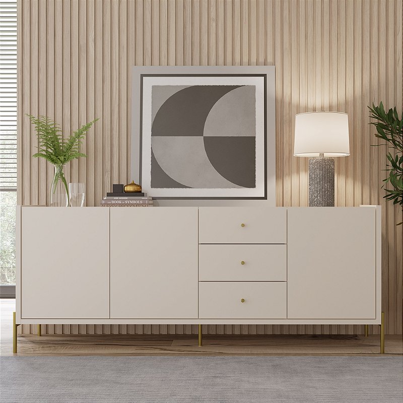 BUFFET JASPER - 3 PORTAS - 3 GAVETAS - 184 CM DE LARGURA - OFF WHITE ...