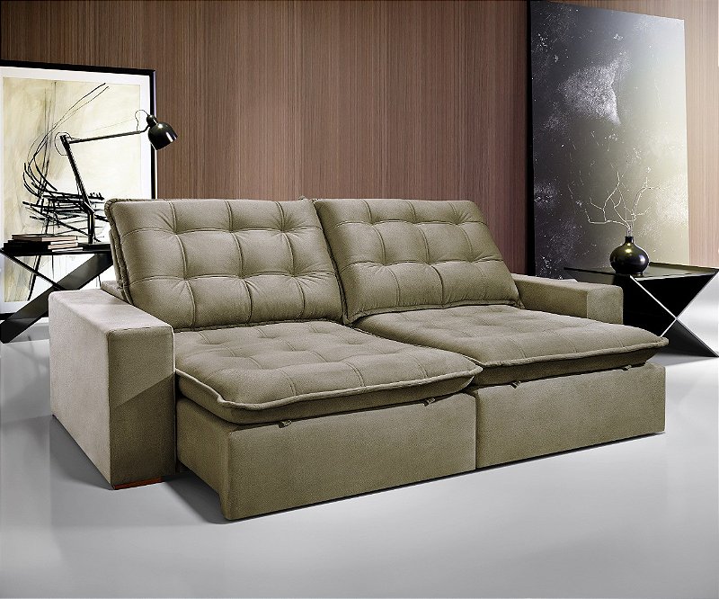 SOFÁ MAXIMUS - 4 LUGARES - 2,50 DE LARGURA - RETRATIL E RECLINÁVEL ...