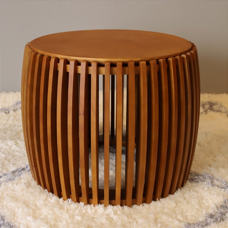 MESA DE CENTRO MOON - REDONDA - NOCE FOSCO - 55 X 50 CM - Casa Guido ...