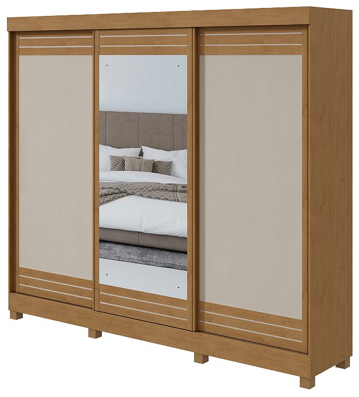 ROUPEIRO NICE - 3 PORTAS - COM ESPELHOS - COM PÉS - - Casa Guido ...