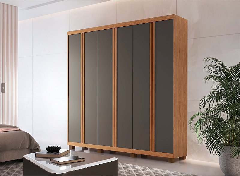 ROUPEIRO 6P FILADELFIA COM PES 2,20MT - NATURE/GRAFITE - Casa Guido ...