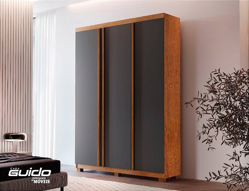 ROUPEIRO 3P CHICAGO COM PES 1,40MT - NATURE/GRAFITE - Casa Guido ...