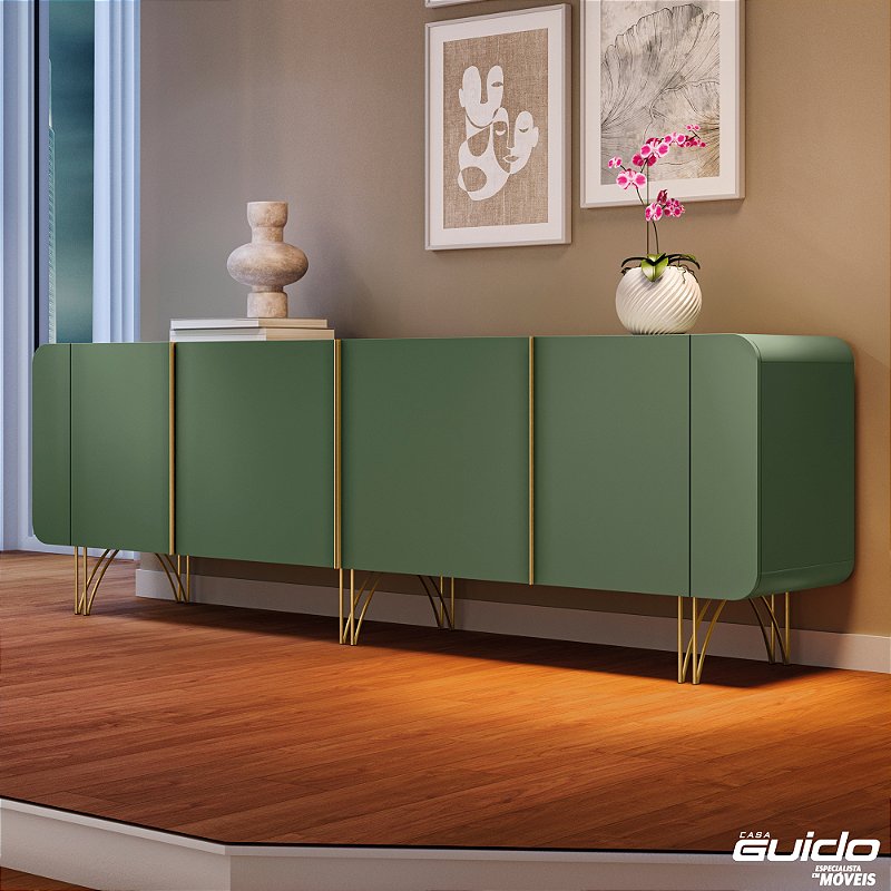 BUFFET SALLUTI 4P 2.2 (220X75X45) ./VERDE PISTACHE - Guido ...