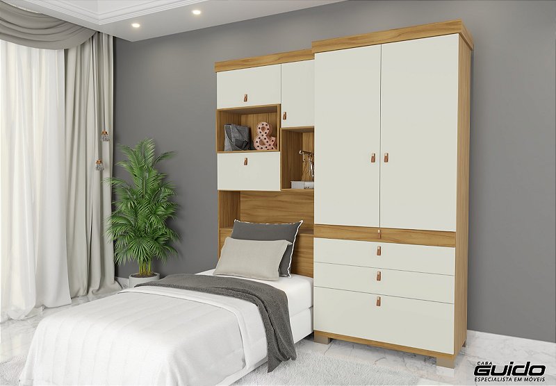 ROUPEIRO 5P AVELAN PANAMA 1,86MT PUX. CR ./FREIJO/OFF WHITE - Casa ...