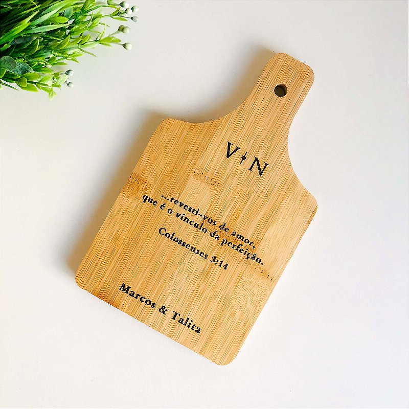 Mini Tábua 22x13 cm em Bambu Personalizado Padrinhos Casamento - HOME GIFTS