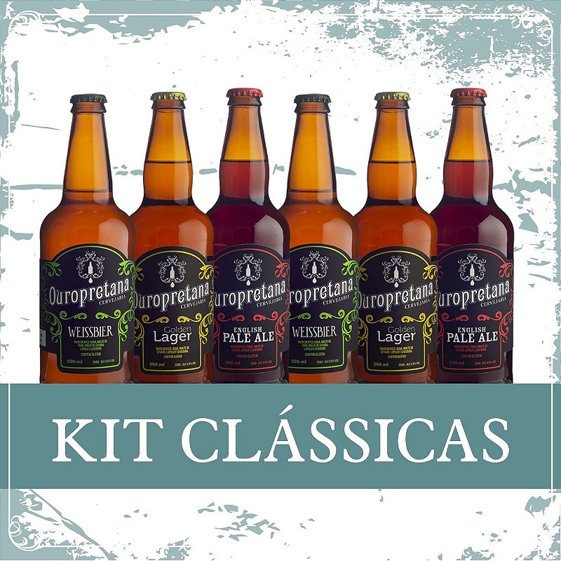 Kit Clássicas 1 - Caixa 6 unidades - Cervejas artesanais Ouropretana