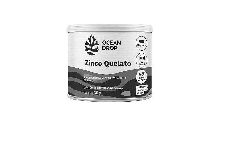 Zinco Quelato 60 Cápsulas 500mg Ocean Drop - Natunutra