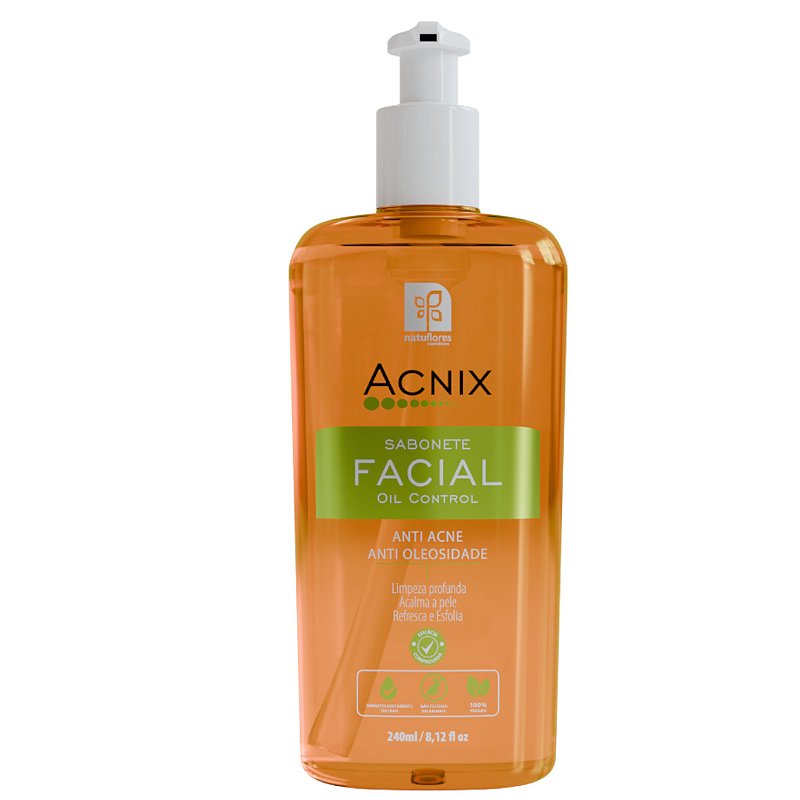 Sabonete Facial Oil Control Acnix 240ml Natuflores - Natunutra