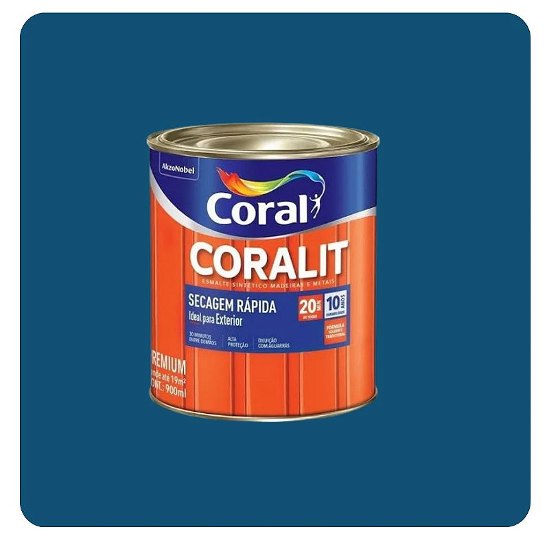 Coralit Secagem Rápida Brilhante Azul França 0,900mL Coral - Casarin Home