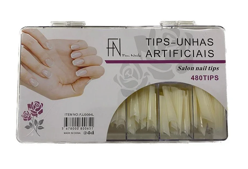 Tips Bailarina Extra Longa Leitosa com 480 Unidades - FN Fan Nails ...