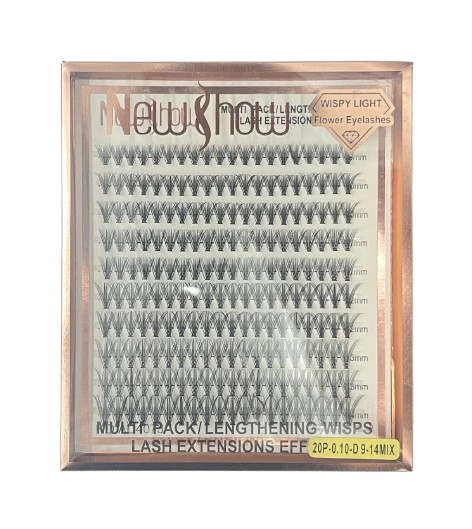 Cartela de Cílios Tufo sem Nó 20P 0.10D Mix - New Show - Luxx Make Up