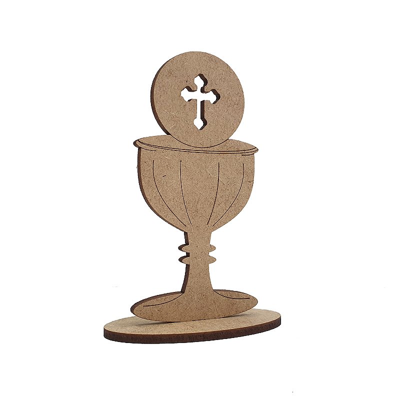 Lembrancinha Cristã Cálice Hóstia Cruz 10 cm MDF - Laser Decor Corte e ...