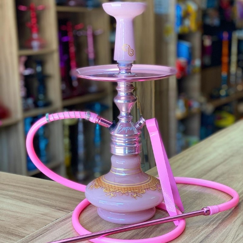 NARGUILE PEQUENO COMPLETO - EMPIRE ROSE C/ DOURADO - Tabacaria Premium