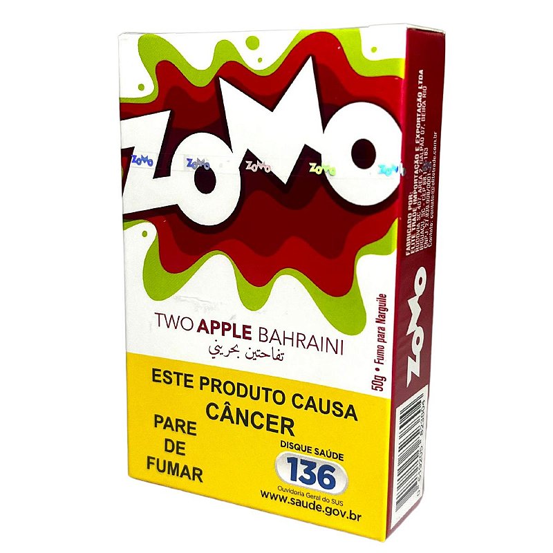 ESSÊNCIA ZOMO TWO APLLE BAHRAINI- 50G - Tabacaria Premium