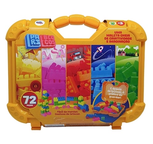 Kit Maleta com Blocos de Montar 72 Peças 1258 - Pakitoys - Happily ...