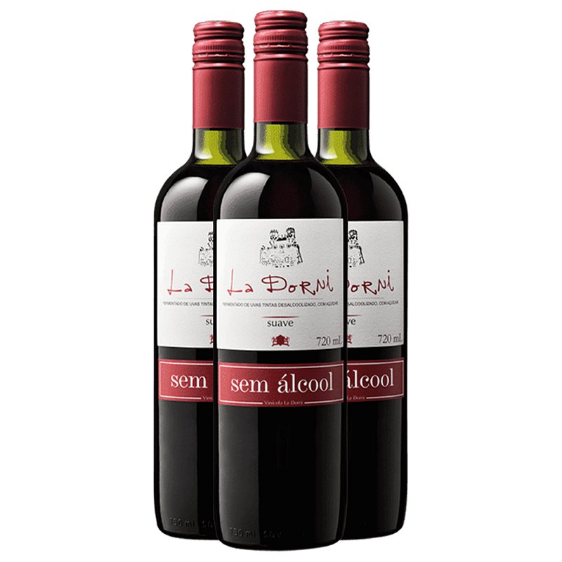 3 unidades - Vinho La Dorni Tinto Suave Bordô Sem Álcool - Vinícola La ...