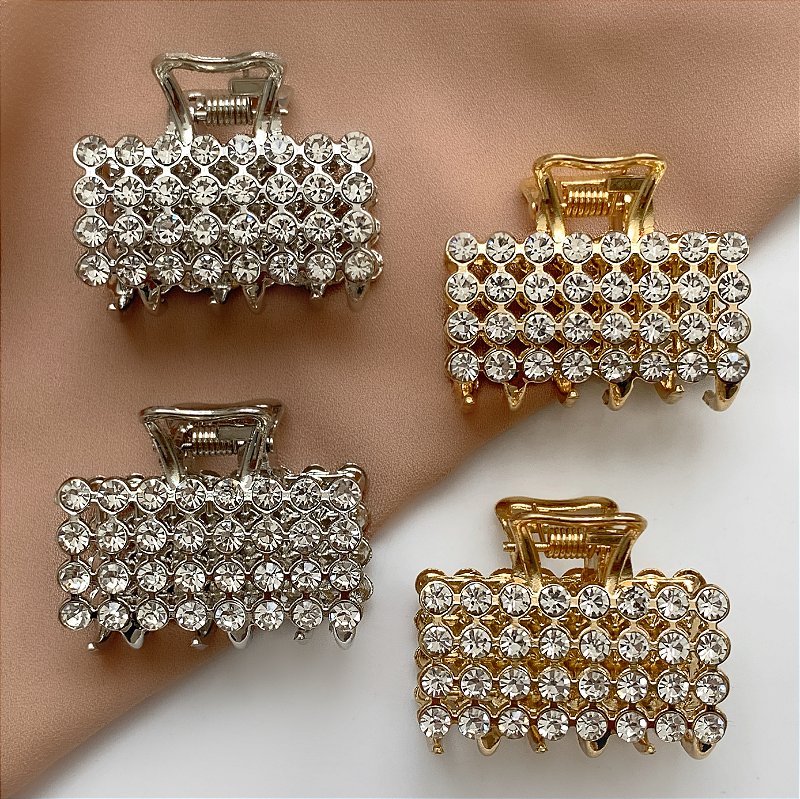 PRESILHA KIT RETANGULAR MINI PEDRAS STRASS BIJU C/2 PCs - Mania de Biju ...