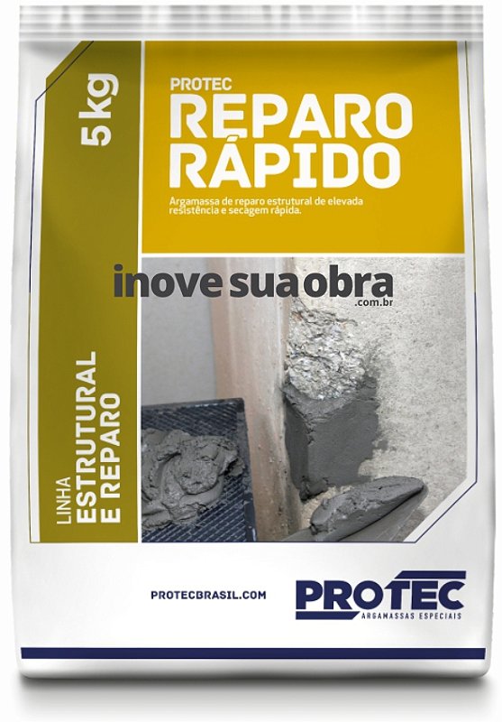 Argamassa Protec Reparo Rápido 5kg Cinza Secagem Rápida - Inove Sua Obra