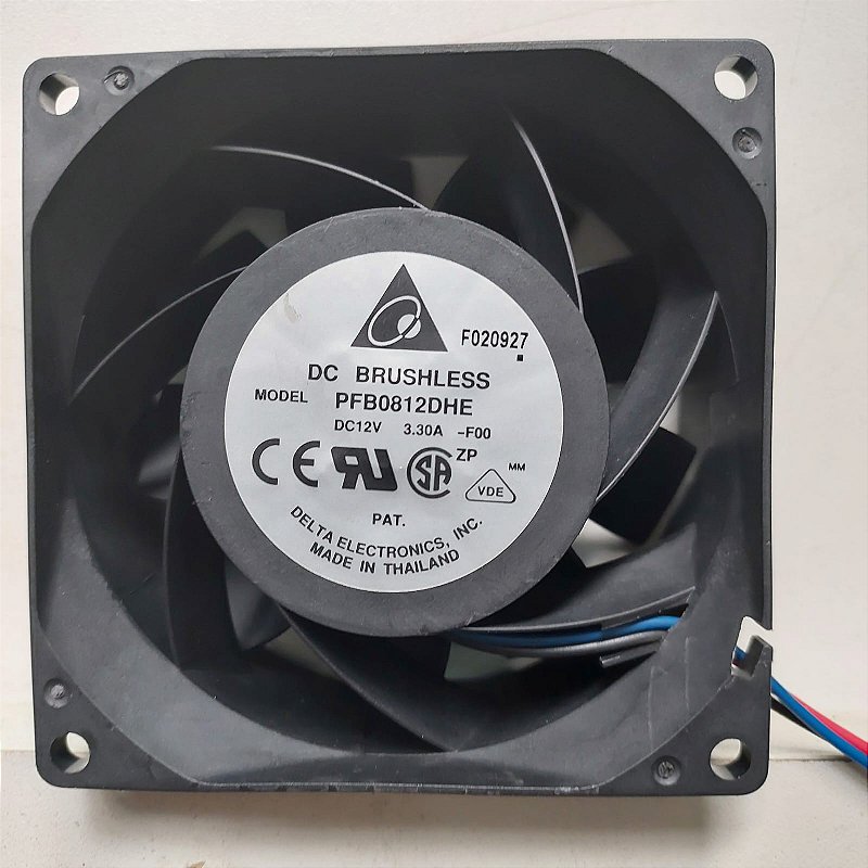 Cooler Fan Delta 12v 3,30A 80x80x38mm Modelo PFB0812DHE Com 3 Fios ...