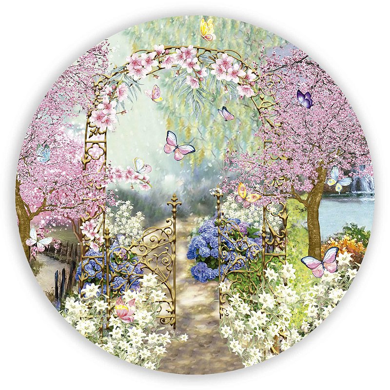 Painel Redondo - Jardim - Sublimado 3D - Sublitex, painéis sublimados