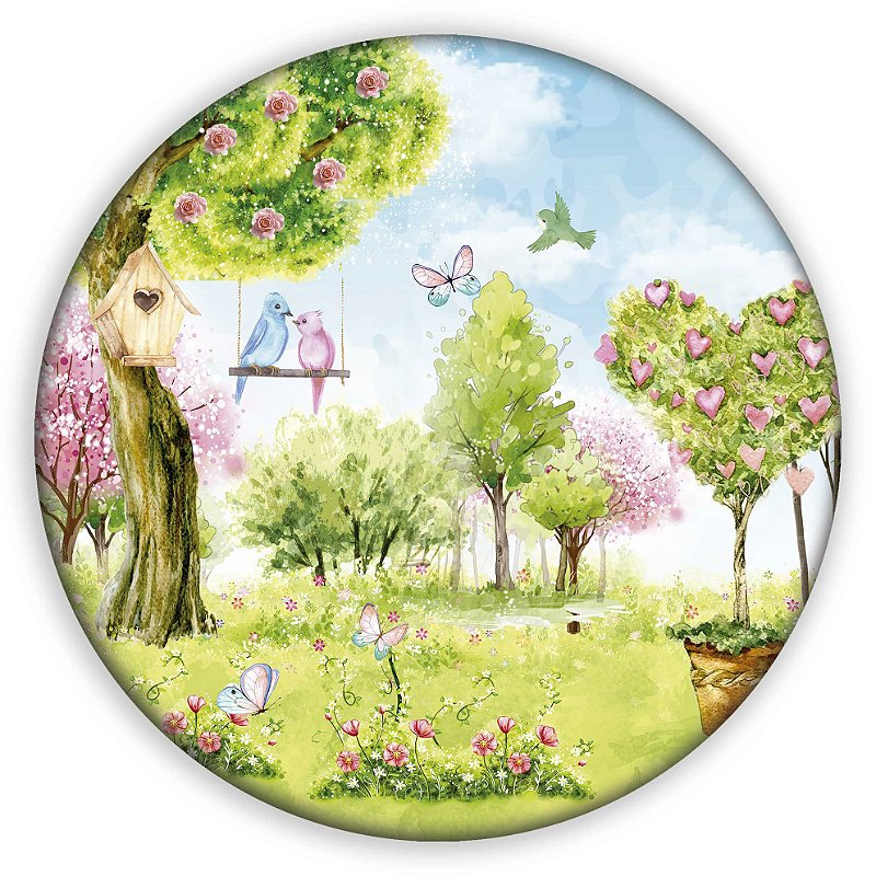 Painel Redondo - Jardim - Sublimado 3D - Sublitex, painéis sublimados